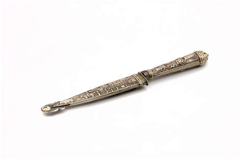 Isolated White Background Antique Dagger Old Dagger With A Silver