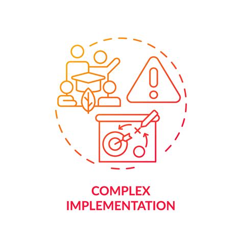 Red Gradient Complex Implementation Icon Concept Isolated Vector Sustainable Office Thin Line