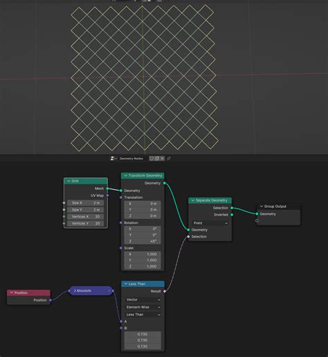 geometry nodes - Is it possible to make a Grid with lines (45 degrees) diagonal to the main grid ...