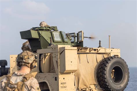 DVIDS Images Th MEU SOC Conducts JLTV Mounted Caliber Machine Gun Range Aboard USS