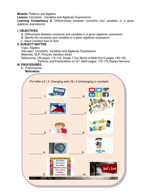 Math 7 2nd Quarter Detailed Tg Lc 27 Pdf Variable Mathematics