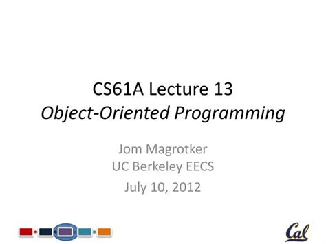 Ppt Cs61a Lecture 13 Object Oriented Programming Powerpoint