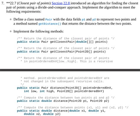 Solved Closest Pair Of Points Section Chegg