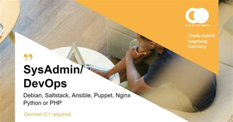 Im Looking For A Sysadmin With Devops Tools Expertise Located In Germany If The Idea Of