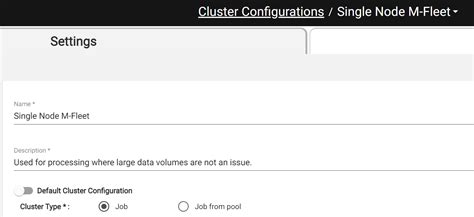 production workload cluster configuration recommendations dataforge