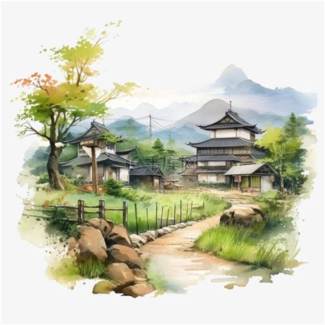 创意美丽乡村元素立体免扣图案素材图片免费下载 千库网