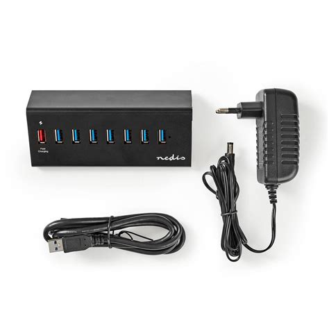 usb hub 8 poorts usb 3 0 met externe voeding qc3 0 oplaadpoort