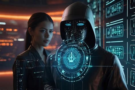 Premium Photo Futuristic Cybersecurity Protecting Virtual Databases With Ai Firewall Enhancing