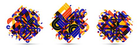 추상적인 현대 벡터 트렌디 한 디자인 세트 기하학적 모양 세련된 구성 모듈 패턴 예술 일러스트 타이포그래피 문자 요소 사용 0명에 대한 스톡 벡터 아트 및 기타 이미지