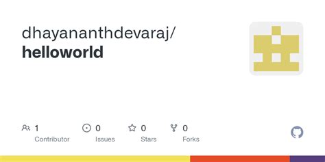 Github Dhayananthdevarajhelloworld