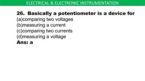 Top 25 Measurement And Instrumentation Part Ii Important Objective