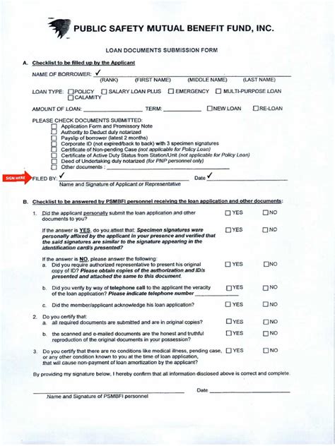Pnp Loan Form 1 3 Pdf