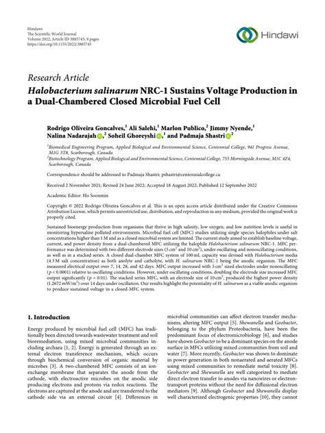 Full Article Halobacterium Salinarum Nrc 1 Sustains Voltage Production In A Dual Chambered