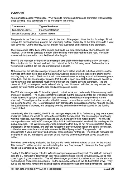 Health Safety Environment Hse Latest Question Paper Nebosh Ig1 July 2022 Health Safety Environment Hse Latest Question Paper Nebosh Ig1 July 2022