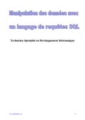 Télécharger cours et exercices gratuit sql server en PDF