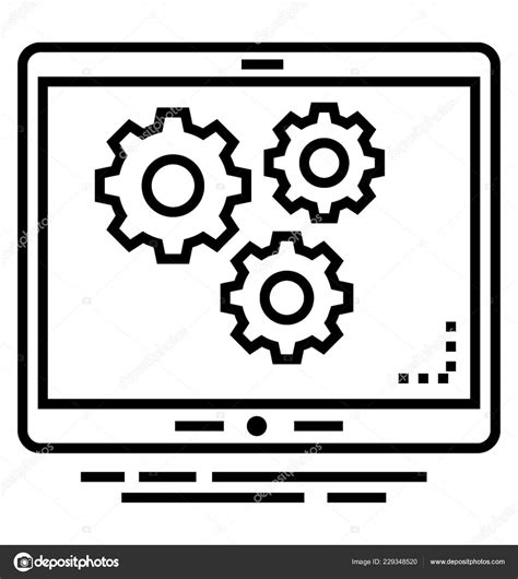 System Settings Line Icon Stock Vector Image By Prosymbols