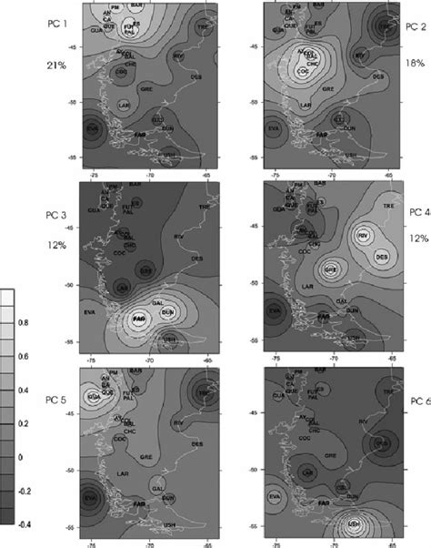 Spatial Patterns Derived From A Pca Of The Annual Rainfall Records In