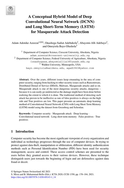Pdf A Conceptual Hybrid Model Of Deep Convolutional Neural Network Dcnn And Long Short Term