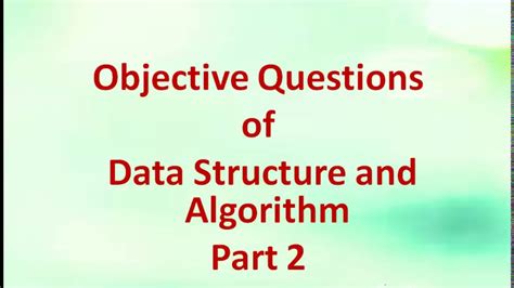 Objective Questions Of Data Structure And Algorithm Part 2 Datastructure Onlinetech Youtube