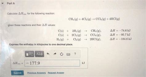 Solved Calculate Δhrmp For The Following Reaction Ch4