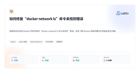 如何修复“docker Network Ls”命令未找到错误 Labex