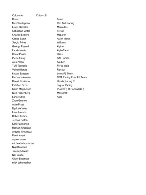 Base Prices And Teams12 Pdf