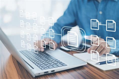 Premium Photo Document Management Concept Businessman Using Computer