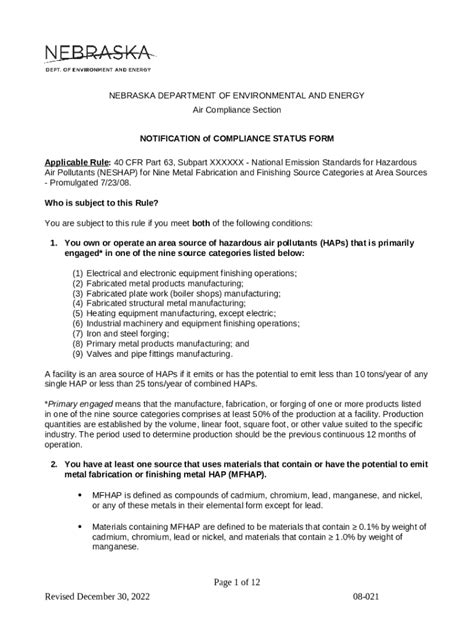 40 Cfr Part 63 Subpart Xxxxxx National Emission Deq Ne Doc Template Pdffiller