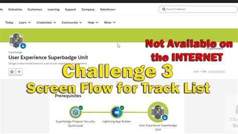 user experience superbadge unit challenge 3 screen flow for track
