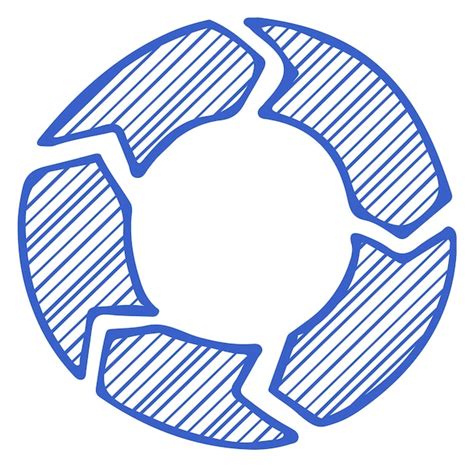 premium vector round rotating arrow motion doodle loop diagram