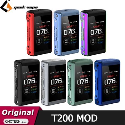 Original Geekvape T200 Mod Aegis Touch Box Mod 200w Tft Touch Screen Vape Electronic Cigarette