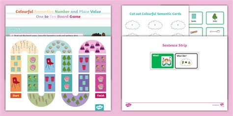 Colourful Semantics Number One To Ten Board Game Twinkl
