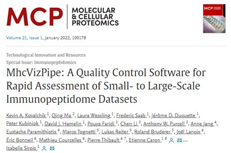 News In Proteomics Research MhcVizPipe A QC Pipeline For Immunopeptidomics