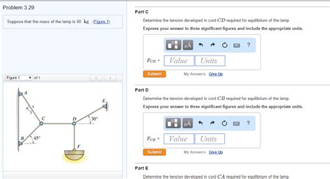 solved problem 3 29 part a suppose that the mass of the lamp