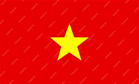 공식 색상이 있는 베트남의 국기 프리미엄 벡터