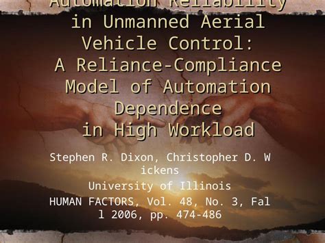 Ppt Automation Reliability In Unmanned Aerial Vehicle Control A