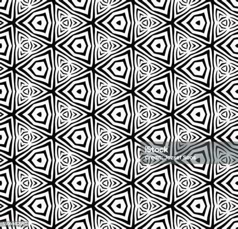 흑백 이음새가 없는 추상적 패턴 배경과 배경 그레이 스케일 장식 디자인 모자이크 장식품 벡터 그래픽 일러스트레이션 0명에 대한 스톡 벡터 아트 및 기타 이미지 Istock