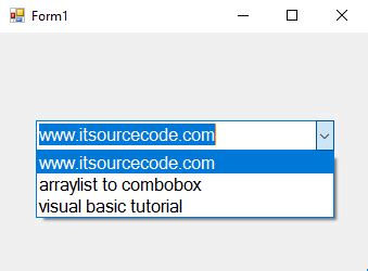 ArrayList To ComboBox Items Collection Using VB Net