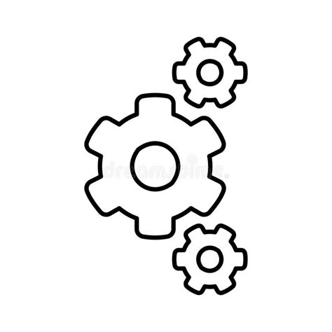 Cogs Icon In Line Style Stock Vector Illustration Of Modify 261724477