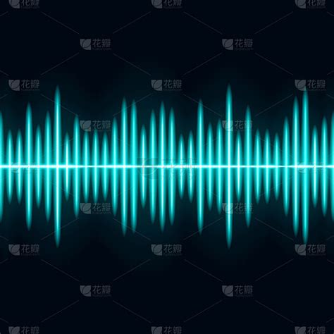 蓝色声波矢量。光波的效果。