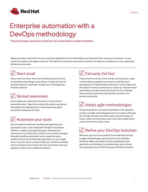 Enterprise Automation Checklist In A Devops World