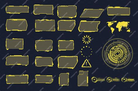 Premium Vector Digital Interface Hud Elements Set Pack User Interface Frame Screens Callouts