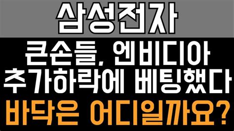 삼성전자 주가전망 큰손들 엔비디아 추가하락에 베팅했다 바닥은 어디일까요 Youtube