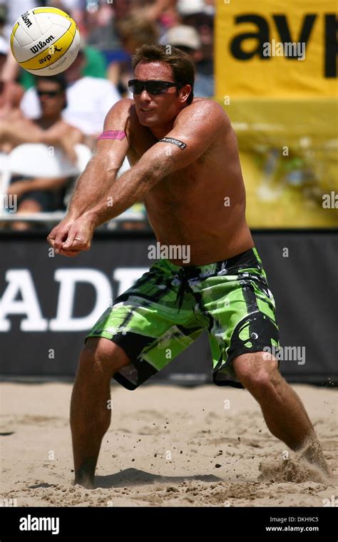 Manhattan Beach Pro Beach Volleyball Championships Match Action During