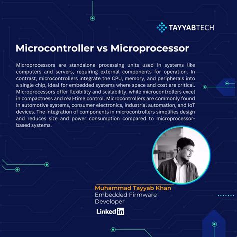 muhammad tayyab khan on linkedin microcontroller vs microprocessor