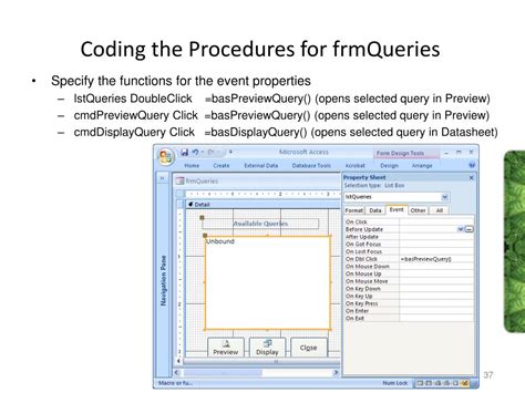 Ppt Access 2007 Tutorial 11 Using And Writing Visual Basic Applications Code Powerpoint