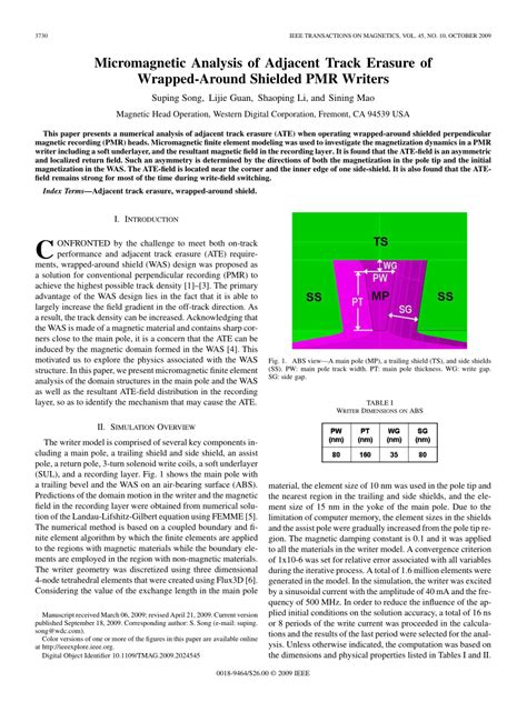 pdf micromagnetic analysis of adjacent track erasure of wrapped around shielded pmr writers