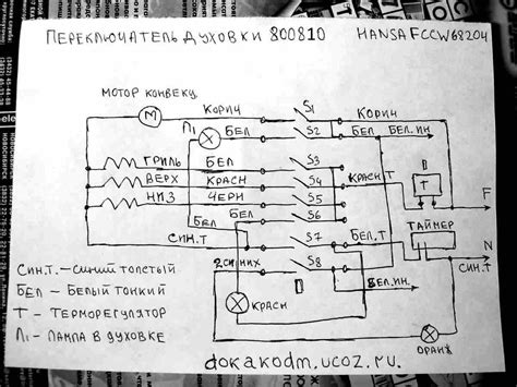 Распиновка переключателя духовки ханса