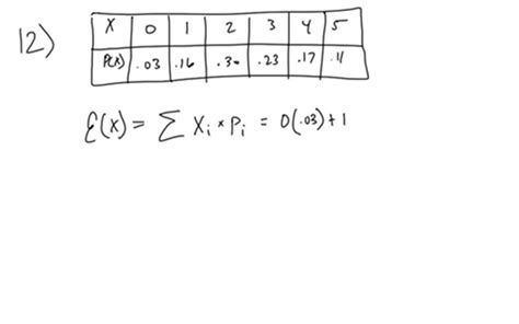 solved c compute and interpret the mean of the random variable x the