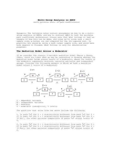 Multi Group Analysis In Amos Pdf Bootstrapping Statistics